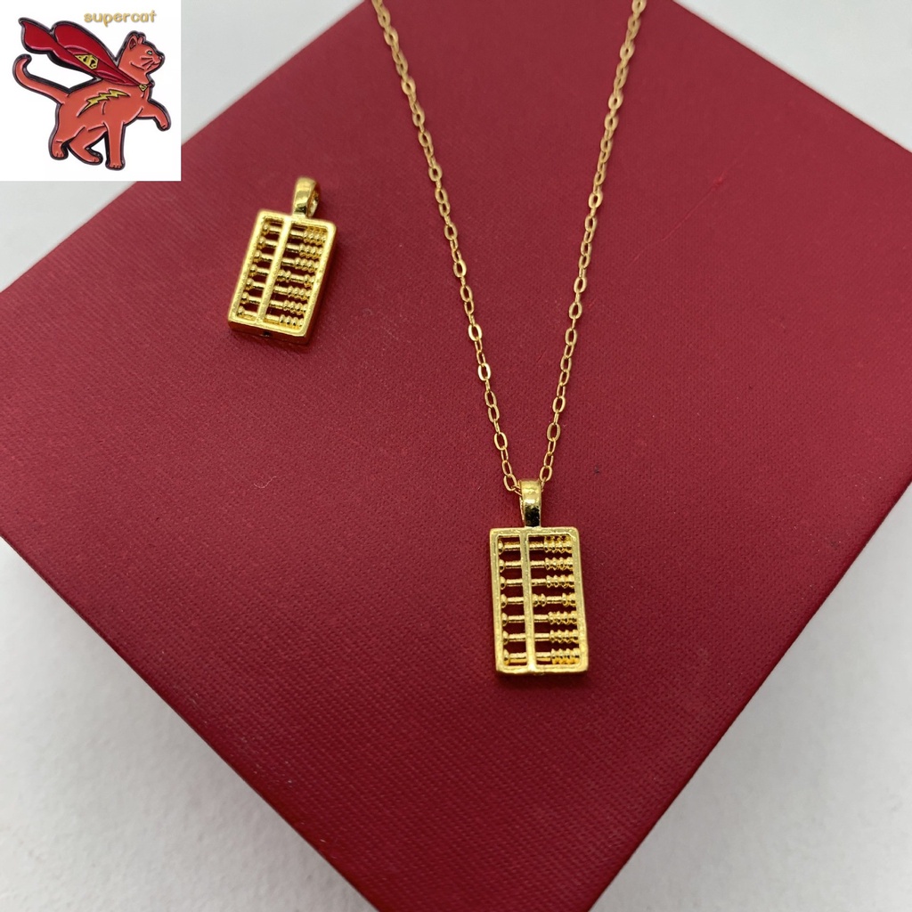 Pure real 18K Saudi Gold Pawnable Abacus Pendant Full Gold 999 Ruyi ...