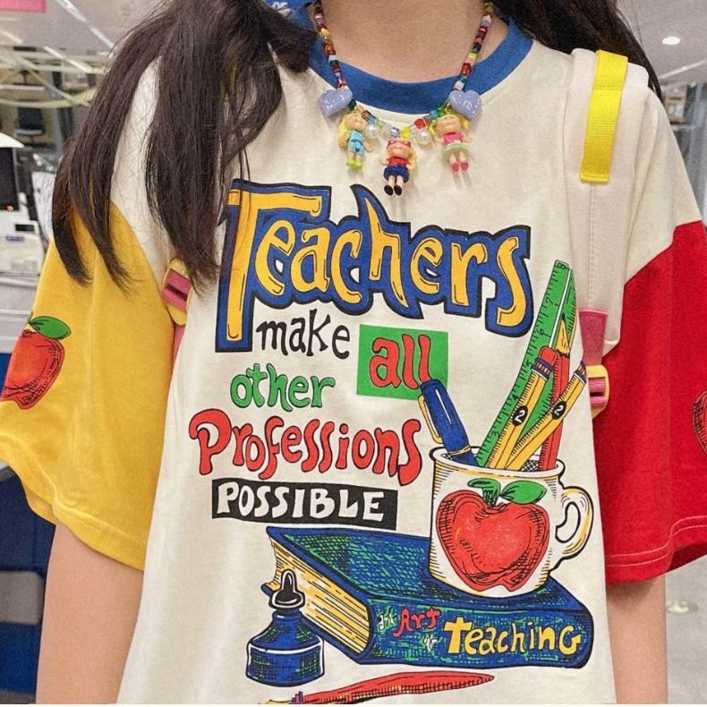 Strange Clothes Rare Childlike Vintage Contrast Color American Style ...