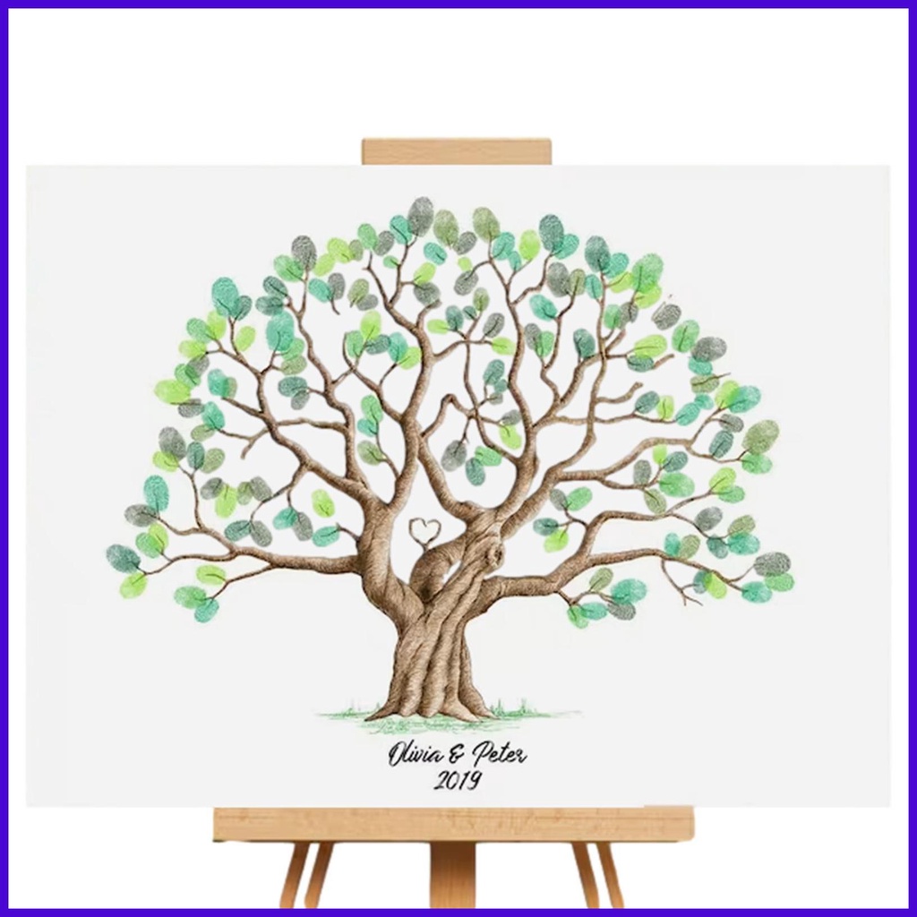 Fingerprint Tree Graduation Fingerprint Tree Canvas Guest Book DIY ...