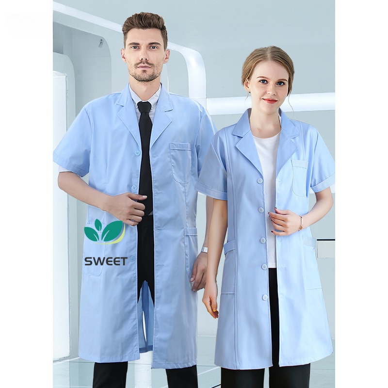 Free Embroidery White Coat Lab Coat Lab Gown Scrub Suit Hospital Doctor ...