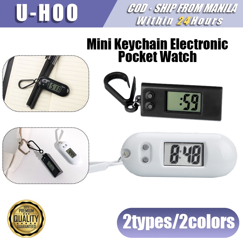 Electronic Desktop Clock Keychain Silent LCD Display Backpack Keychain ...