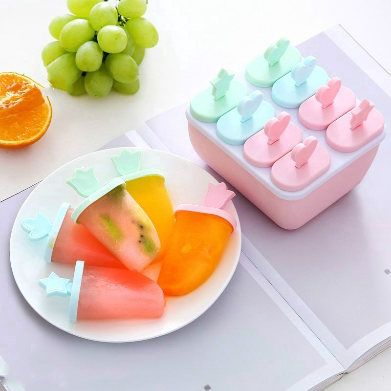 8 Cells DIY Ice Mold Frozen Ice Cream Mold Popsicle Maker Lolly Mould ...