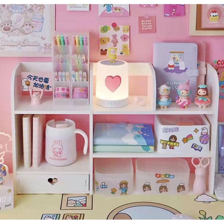 Korean Desk Organizer for school supplies Table storage rack | Shopee ...