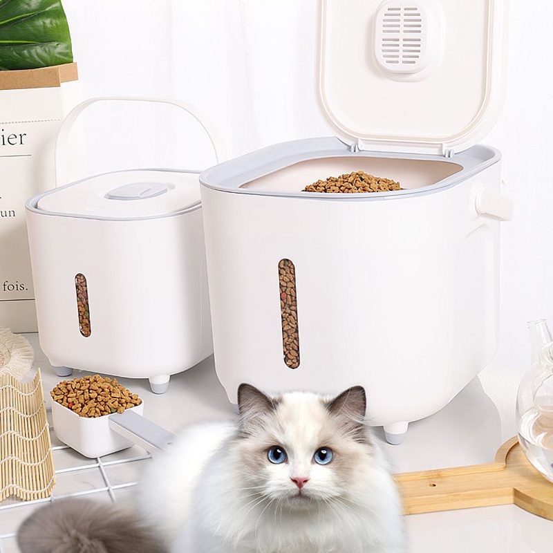 Pet Food Box With handle Storage Bucket Cat Food Box Loaded Dog Food ...