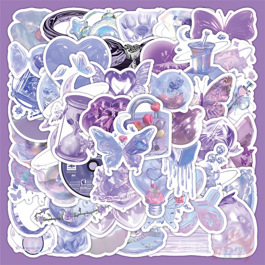 Nordic . Sparkly Purple Color Styles Art Series 01 Stickers 60Pcs/Set ...