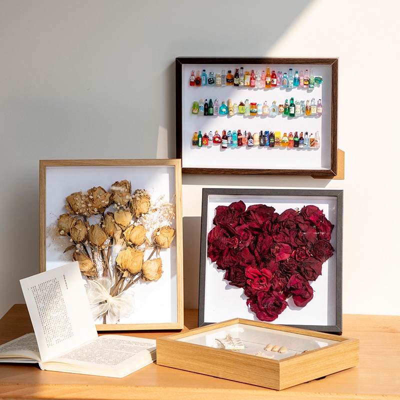 Wooden Box Flower Handmade Stereoscopic Dried Flower Frame Ornament ...