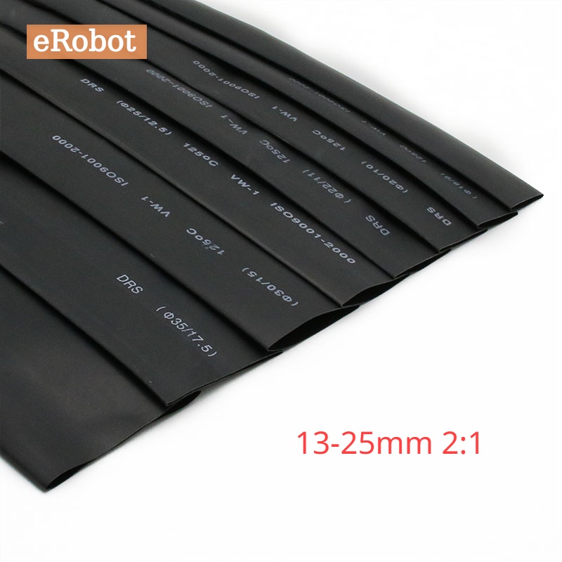2 Meters 1M 2:1 Black 15mm 16mm 18mm 20mm 22mm 25mm Heat Shrink ...