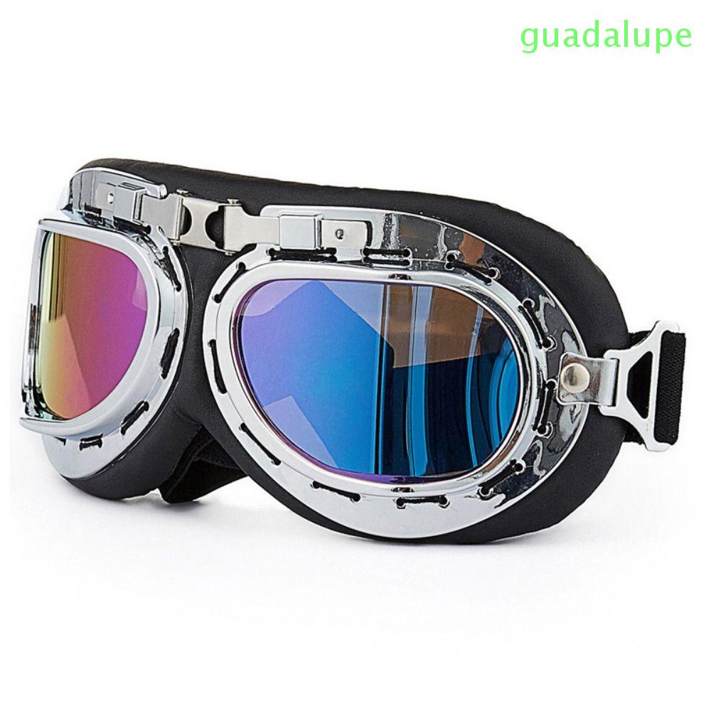 GUADALUPE1 Motorcycle Goggles UV Sandproof Retro Vintage Protection Eye ...