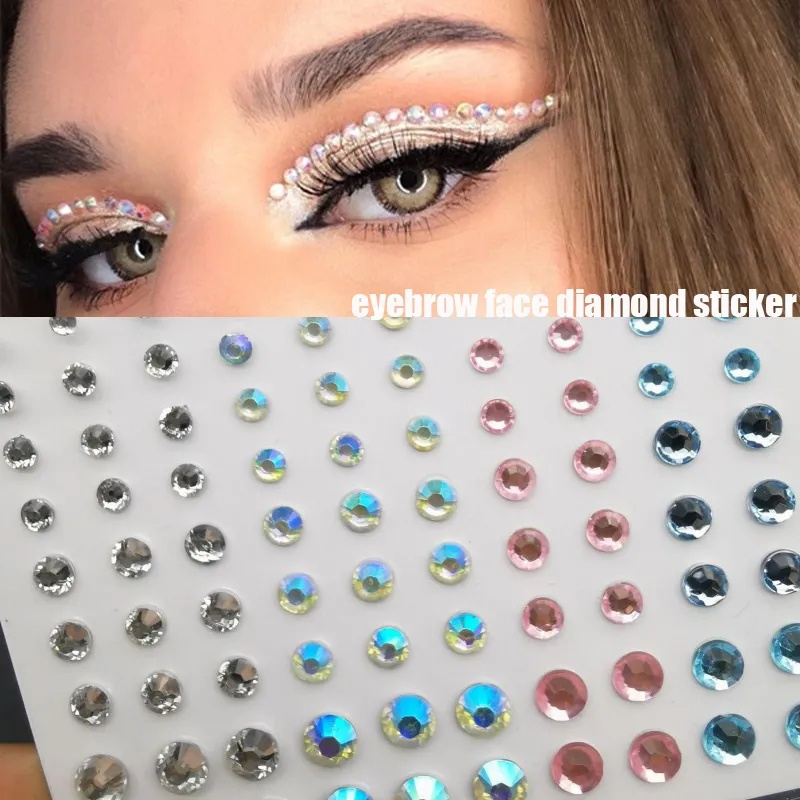 1 Sheet Eyes Face Makeup Diamonds Crystal Tattoos Jewels Stickers/Self ...