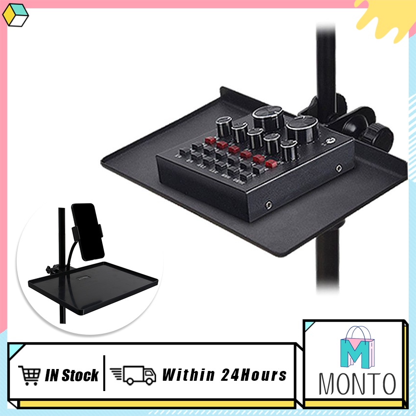 Microphone Stand Sound Card Tray Mic Holder Phone Clip Holder Stand For ...