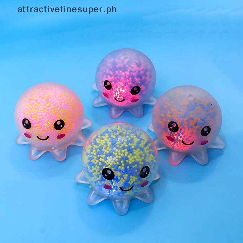 ASPH Glowing Light Squid Vent Ball Squeeze Toys Bubble Octopus Ball ...