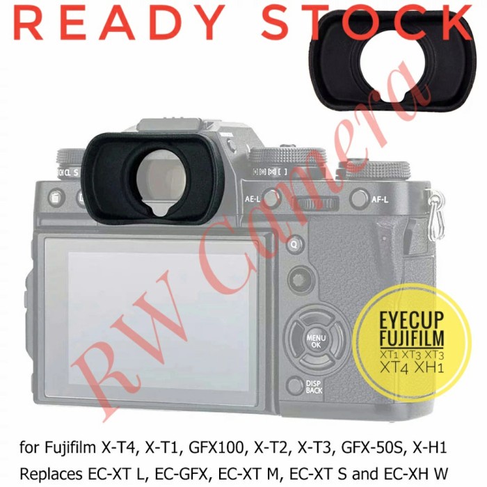 Eyecup Fujifilm XT4 XT1 XT2 XT3 GFX XH1 XT5 XH2 XH2s Fuji Eye Cup Piece Rubber View Finder EC-XT ...