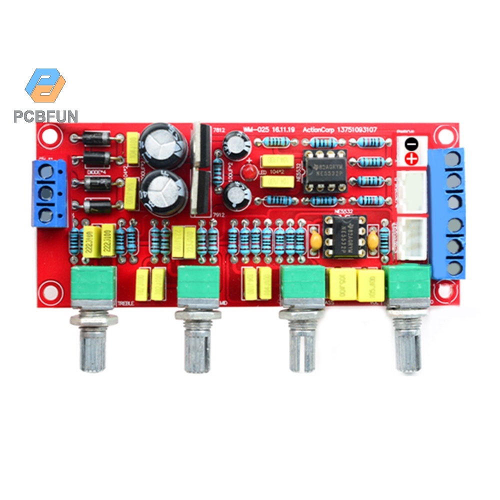 Pcbfun Ne5532 Preamplifier Adjustment Tone Preamplifier Board Power ...