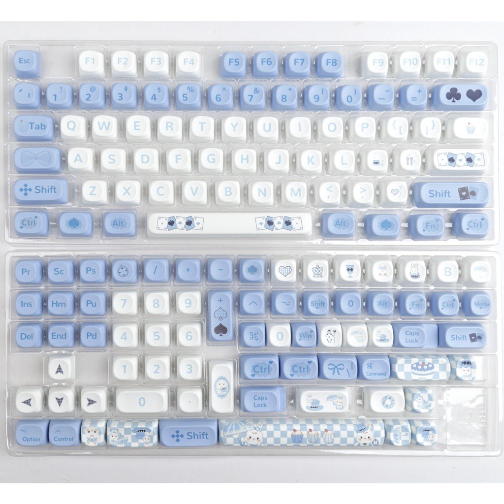Alice Rabbit Keycaps MOA Profile Cartoon Bunny PBT Dye Sub Mechanical ...