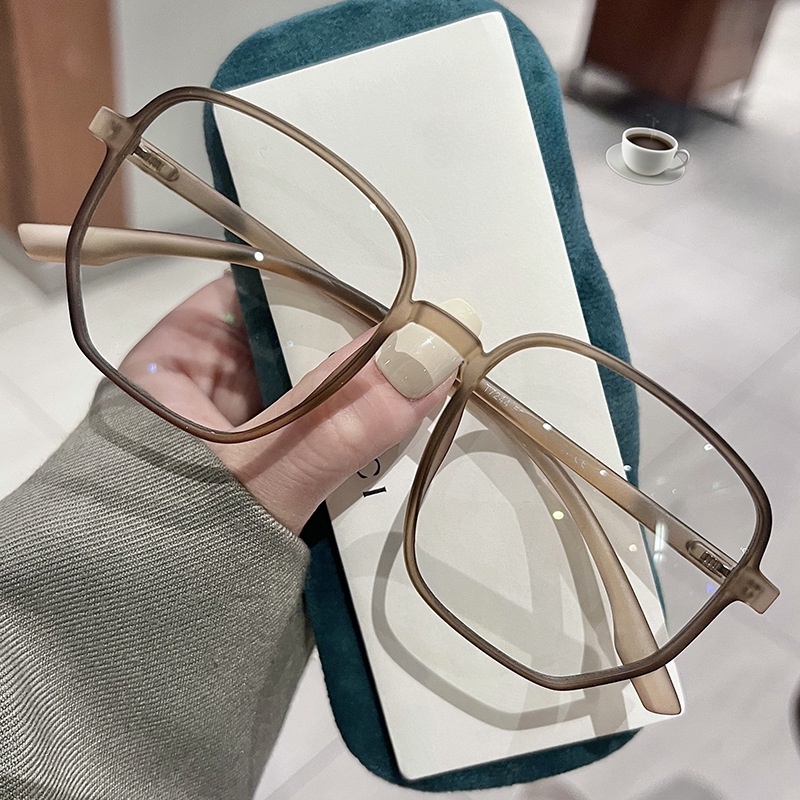 [-0°~-400°] Ultralight myopia frame Men's and women's lenses brown big ...