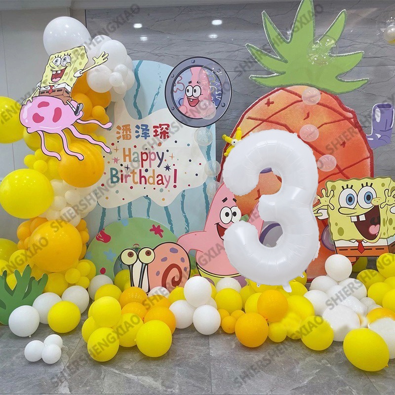 84 SpongeBob SquarePants Theme Birthday Party Decoration Set Garland ...
