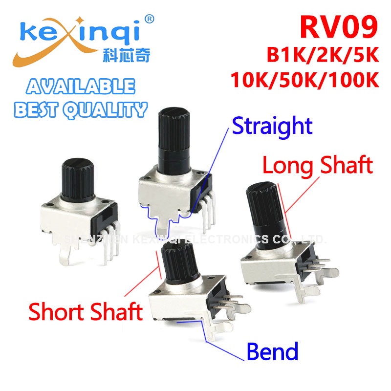 10pcs RV09 Vertical Horizontal type B1K 2K 5K 10K 50K 100K Sound Volume ...