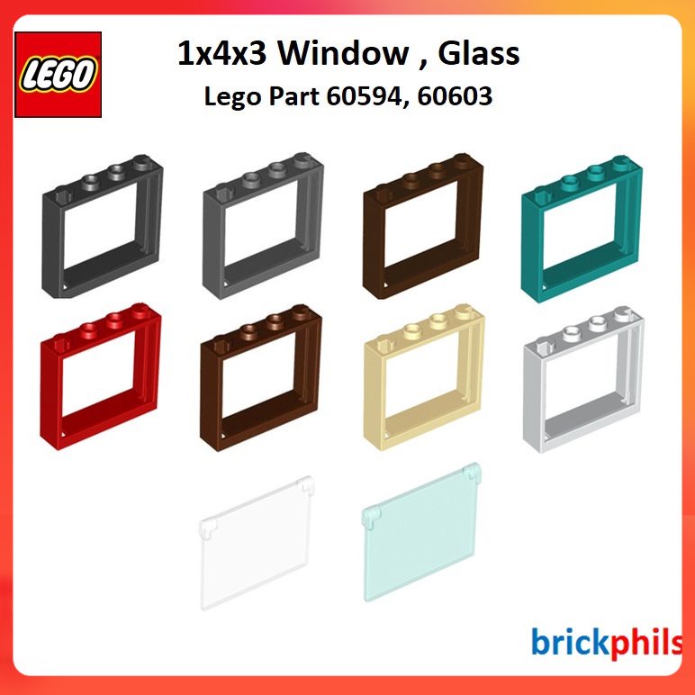 Lego Part 60594, 60603 - 1x4x3 Window , Glass | Shopee Philippines