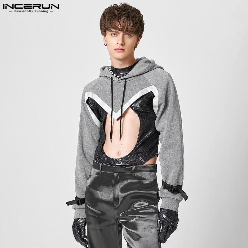 INCERUN Short irregular shaped hooded top T-shirts | Shopee Philippines
