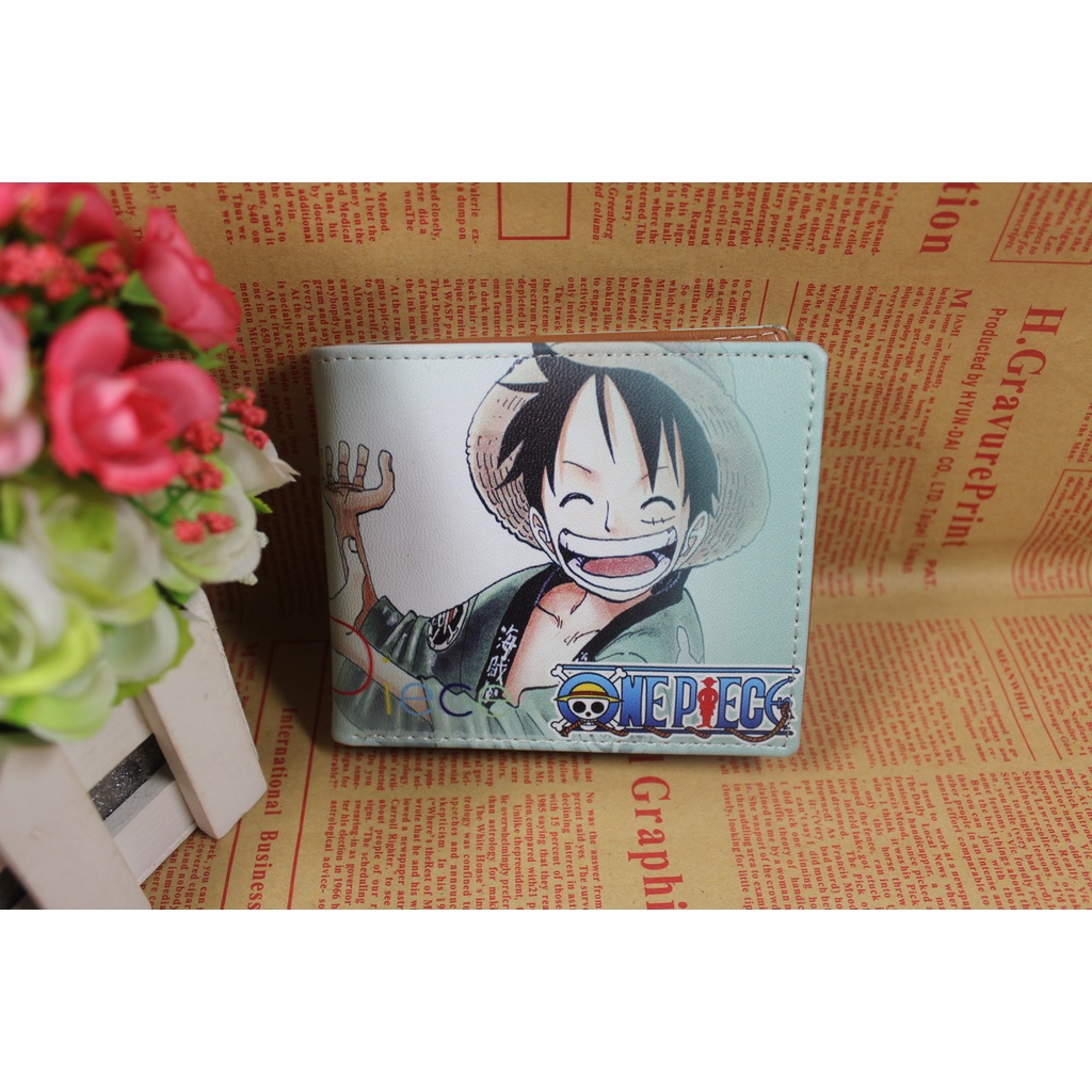 Anime ONE PIECE Monkey D Luffy Short Wallet Portgas D ACE Card Holder ...