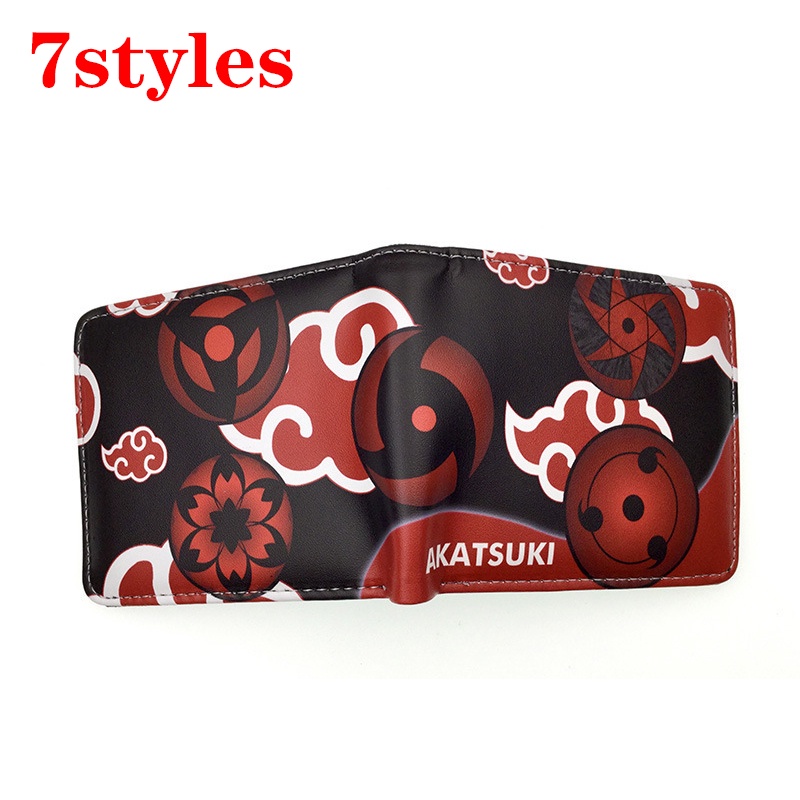 Anime Naruto Wallets Akatsuki Itachi Kakashi Bifold Coin Purse Cosplay ...