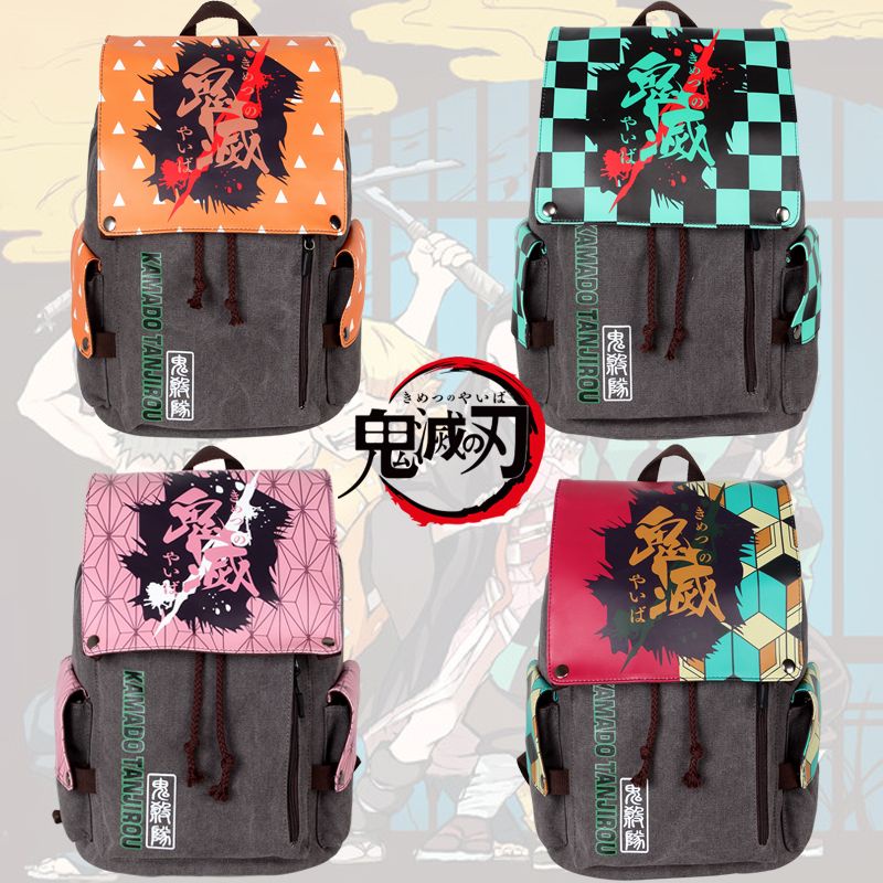 Demon Slayer Backpack Nezuko Tanjiro My Wife Zenitsu Student School Bag ...