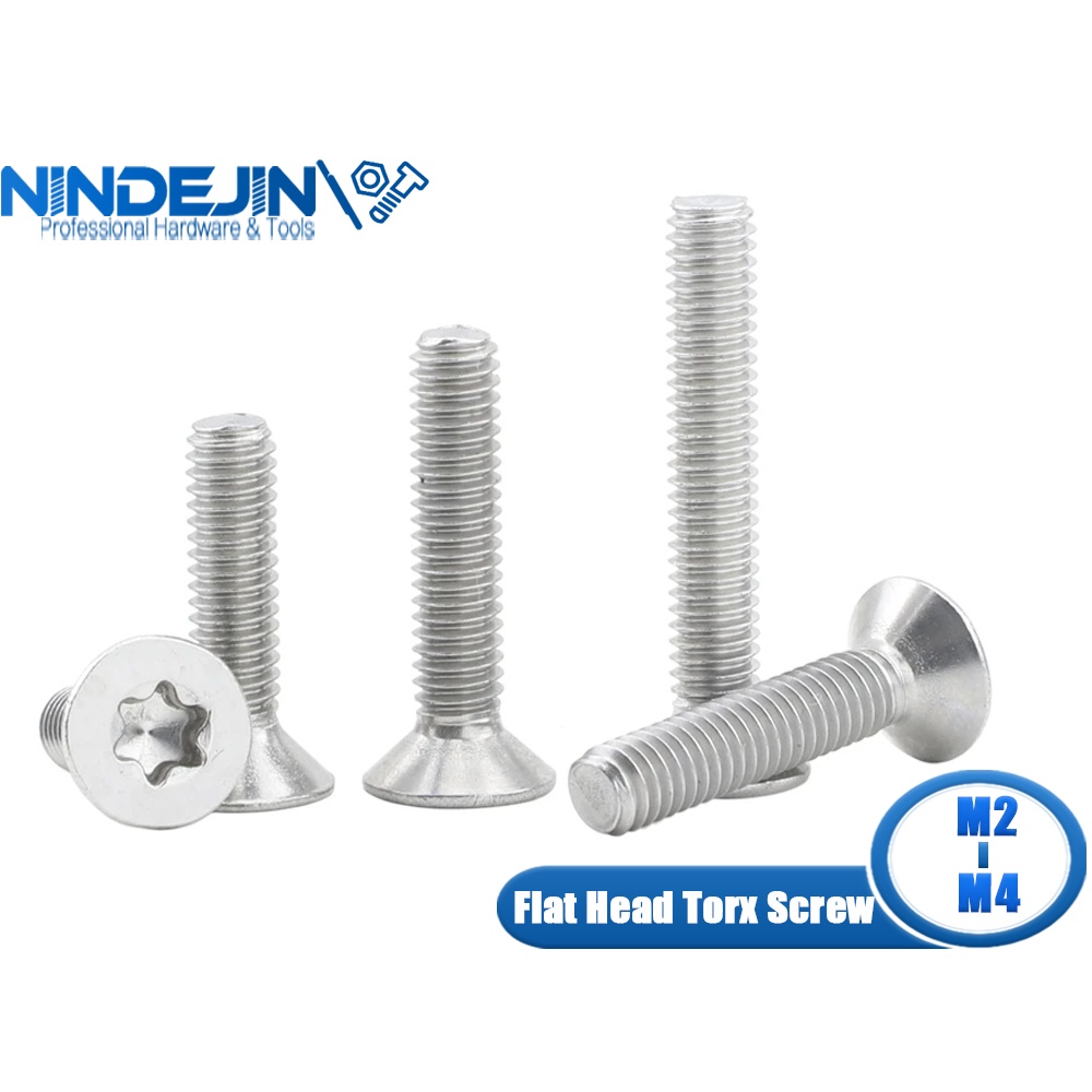 NINDEJIN Flat Head Torx Security Screw Torx Pin M2 M2.5 M3 M4 Stainless Steel Tamper Resistant ...