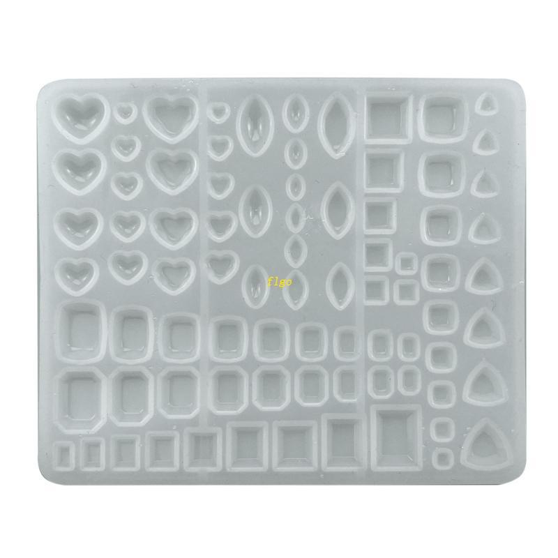 flgo Mixed Small Diamond Silicone Mold Heart Square Shape Epoxy Resin ...