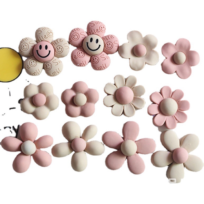 Cute Five-petal Flower Jibbits Smiley Face design Charm Sunflower ...
