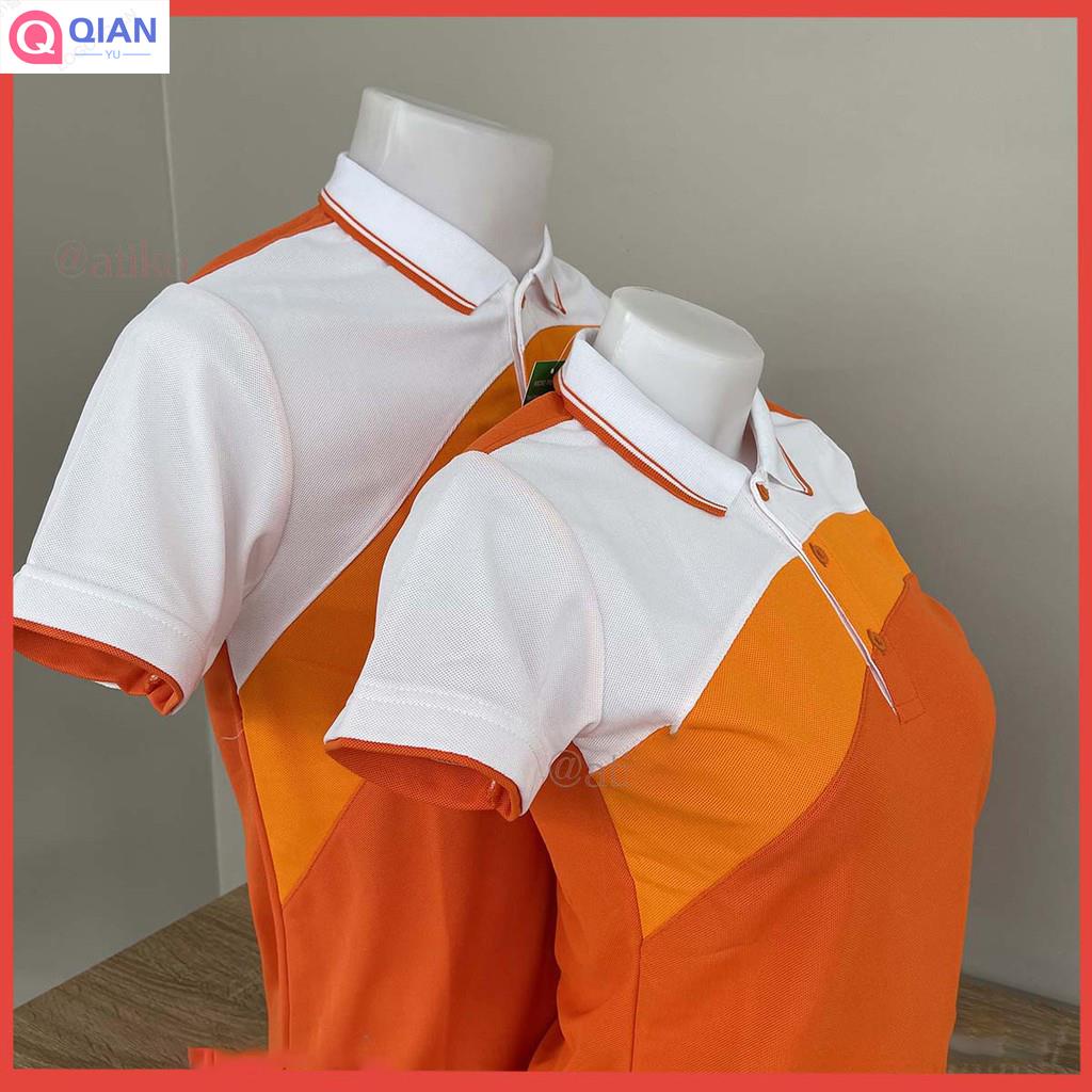 Quick Dry Elastic Breathable Dark Orange Trim Polo Shirt Light And White. The Back Of The Is ...
