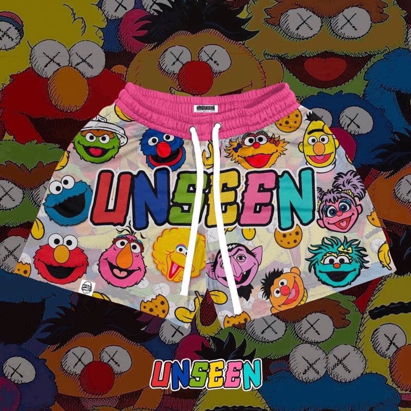 SESAME STREET MESH SHORT WHITE / UNSEEN APPAREL | Shopee Philippines