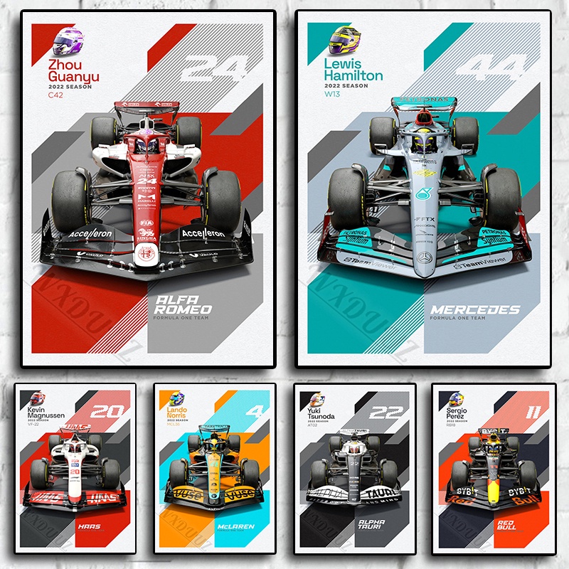 2023 Season Formula 1 80S Car F1 Racing Print Posters Canvas Painting ...