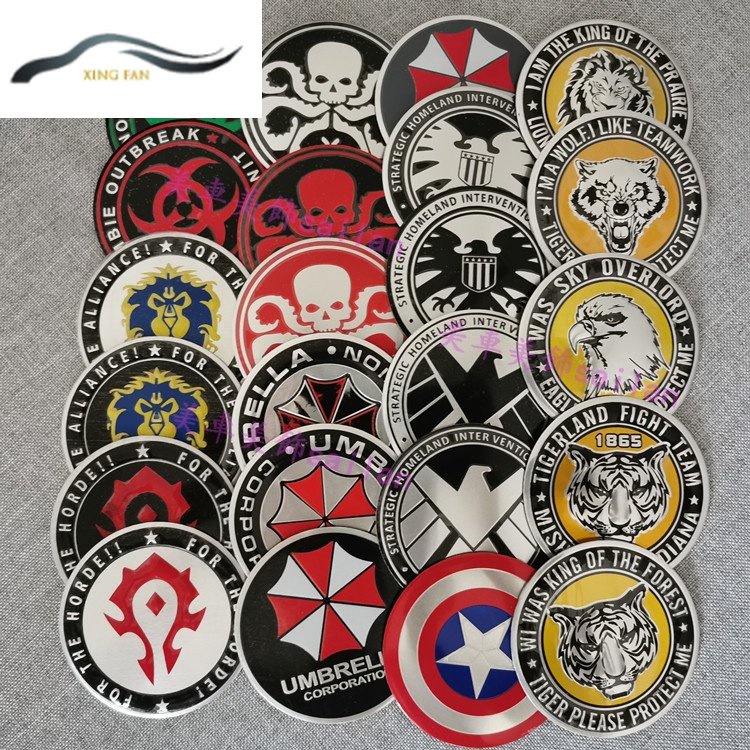 XINFAN Car Rear Stickers For Cars Motorcycles Metal Modified S.h.i.e.l ...
