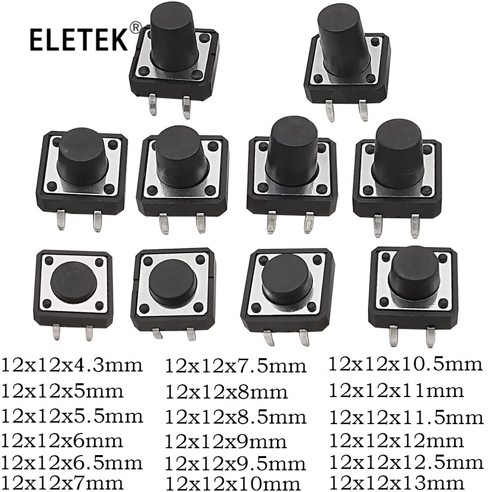 10/20Pcs 12x12mm Panel PCB Momentary Tactile Tact Push Button Switch ...