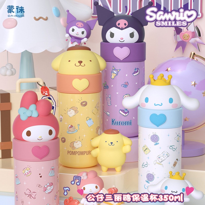 350ML Sanrio Hello Kitty Cartoon 304 Stainless Steel Insulated Water Bottle Kuromi My Melody ...