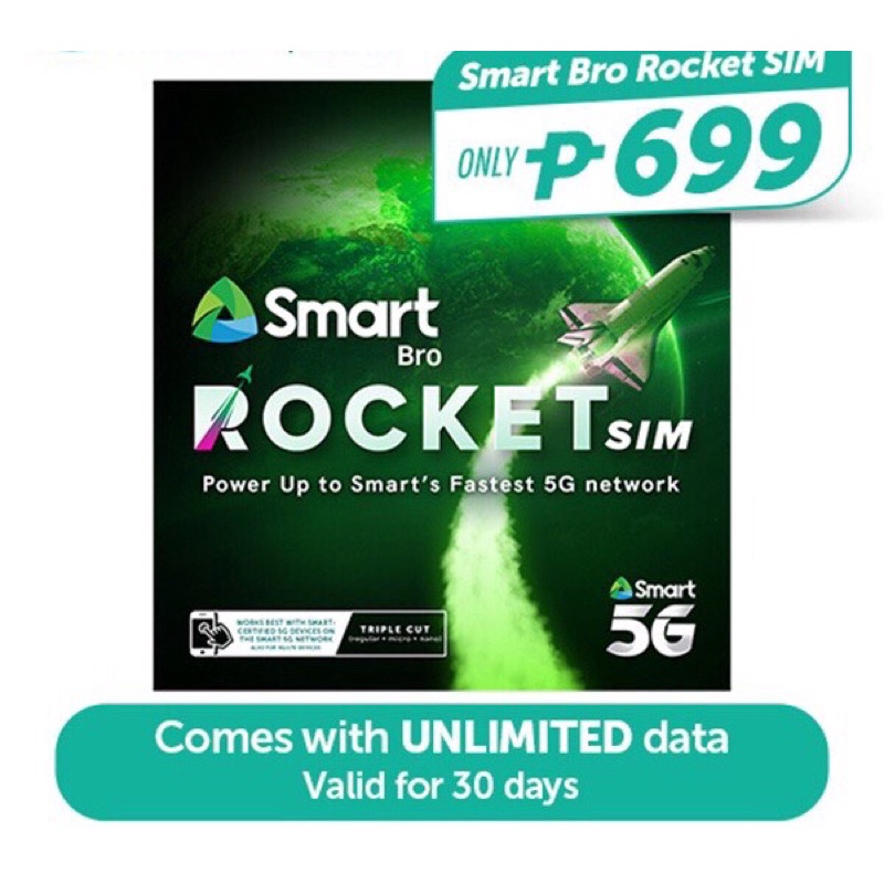 ROCKET SIM UNLI DATA 30 DAYS (Rocket&Gomo) | Shopee Philippines
