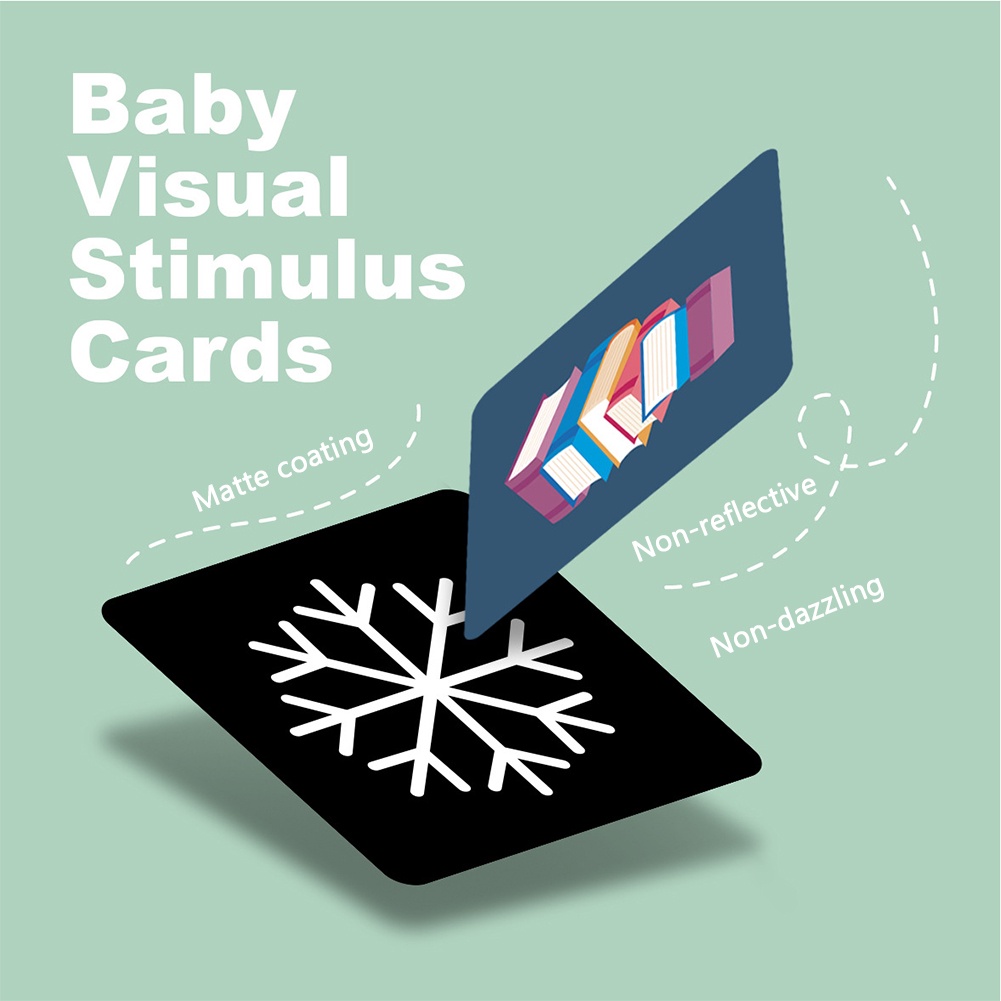 Baby Toys Black White Flash Cards Kids Sensory Toys Visual Stimulation ...