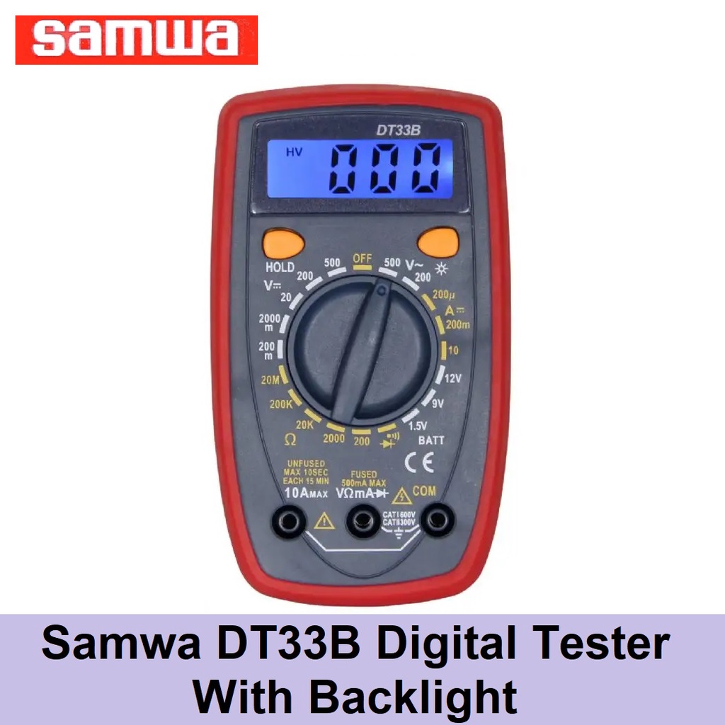 LQD Digital Multimeter DT33B with Backlight Multitester Multi-meter ...