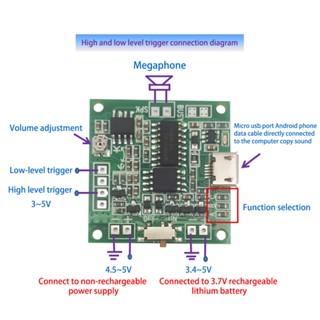 Pcbfun 8m Sound Recorder Module Voice Mp3 Music Player+button Control ...