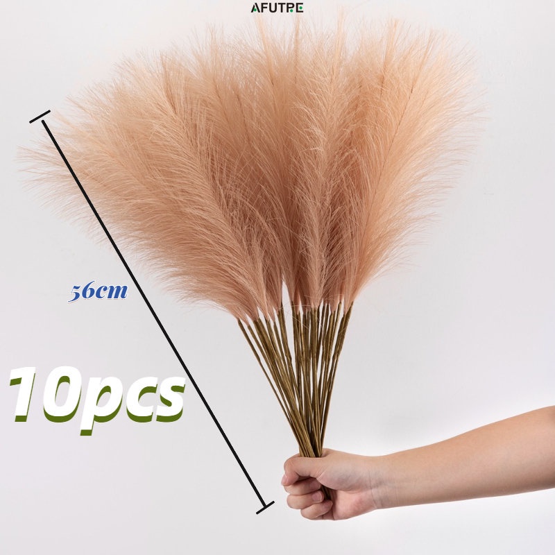 10PCS Pampas Grass Small - 55cm Artificial Small Pampas Grass, Short ...