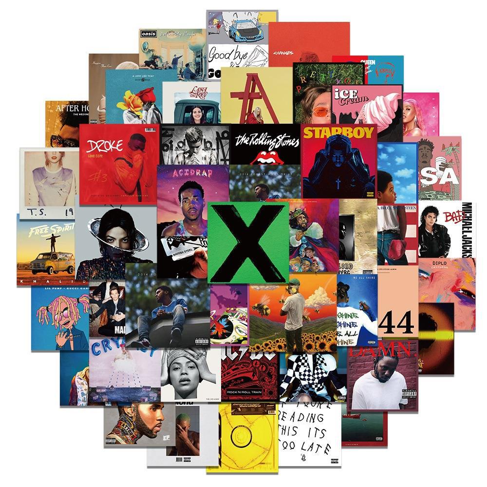 55PCS Artist Singers Album Cover Stickers For Luggage Phone Case Laptop ...