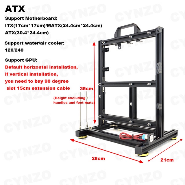 Open Computer Case Frame DIY Creative Rack Mini ITX MATX Gamer Cabinet ...