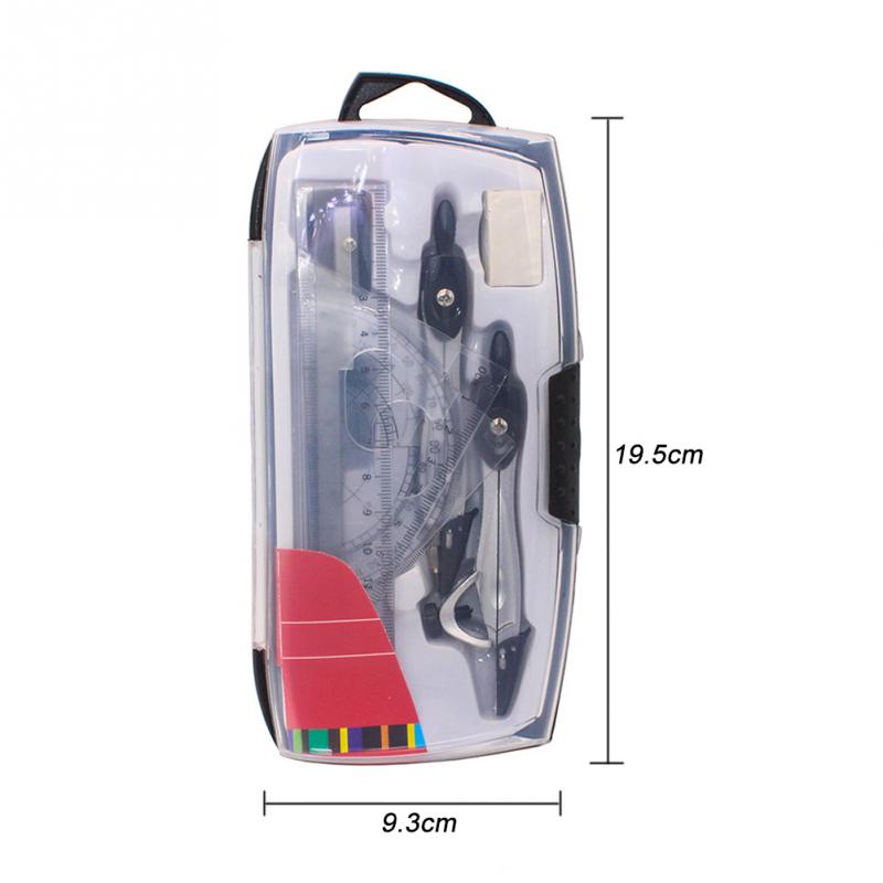 10pcs set Plastic+metal Geometry Protractor Drawing School Eraser ...