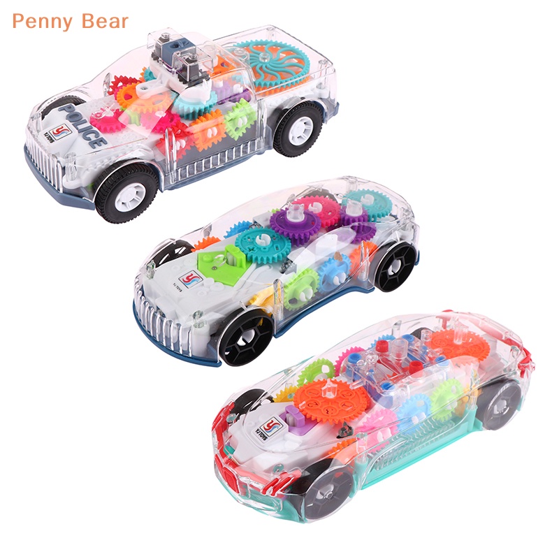 PennyBear Kids Flashing Racing /Police Car Toy Transparent Mechanical ...