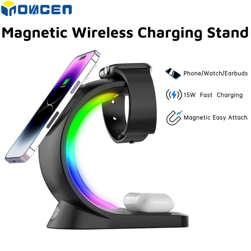 INOVAGEN Magnetic 15W Fast Charging Stand With RGB Light,For Phone ...
