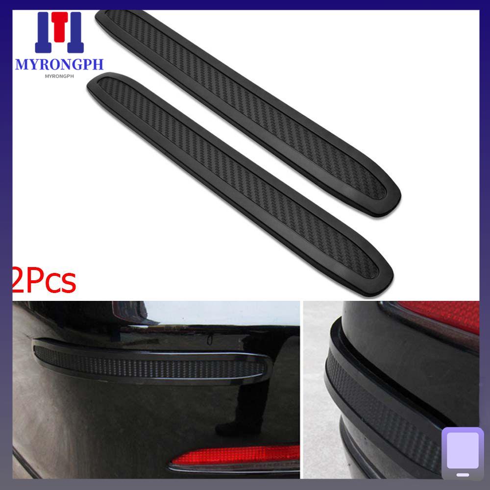 MYRON 2Pcs Black Front/Rear Corner Carbon Anti-rub Car Bumper Strip ...