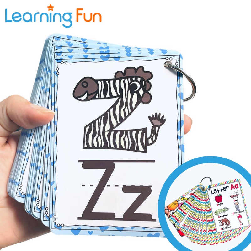 English 26 Letters Alphabet Phonics Pocket Cards for Kids Baby Learning ...