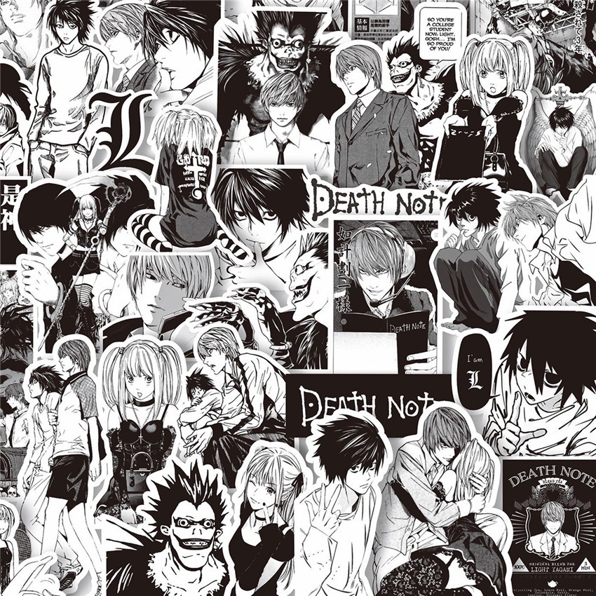 64Pcs/Set Death Note . Classical Black & White Series 02 Stickers DIY ...