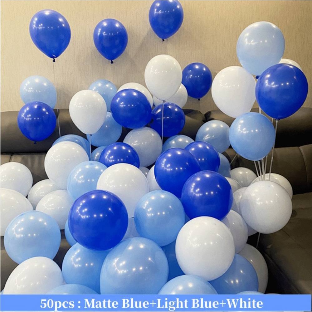 50pcs Balloons Set Blue Theme Party Supplies Boys Baby Shower Birthday ...