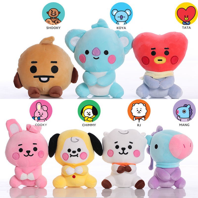 Kpop BTS BT21 Stuff Toy 20cm Animal Plush Doll for Kids Birthday Gift Tata Cooky Chimmy RJ ...